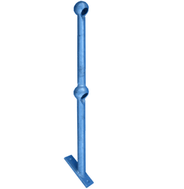 Galvanised Ball Post with Angled Base & Balls | Lockinex